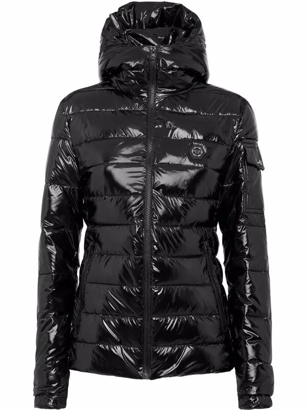Philipp Plein High-shine Hooded Down Jacket