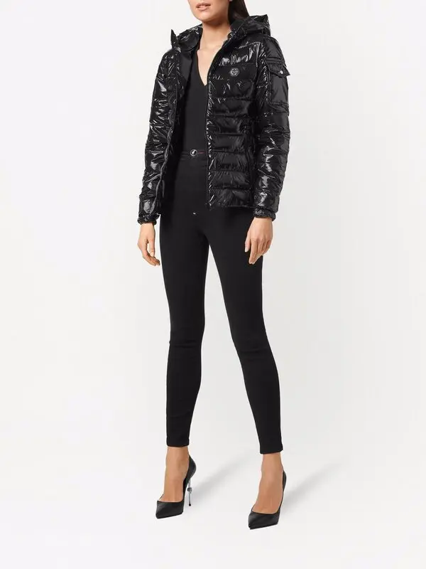 Philipp Plein High-shine Hooded Down Jacket