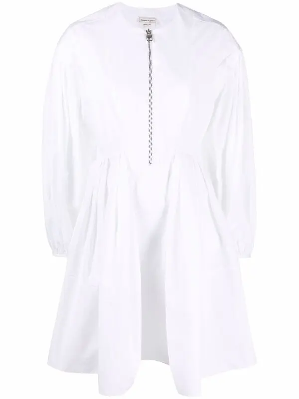 Alexander McQueen Cocoon-sleeve Mini Dress - White