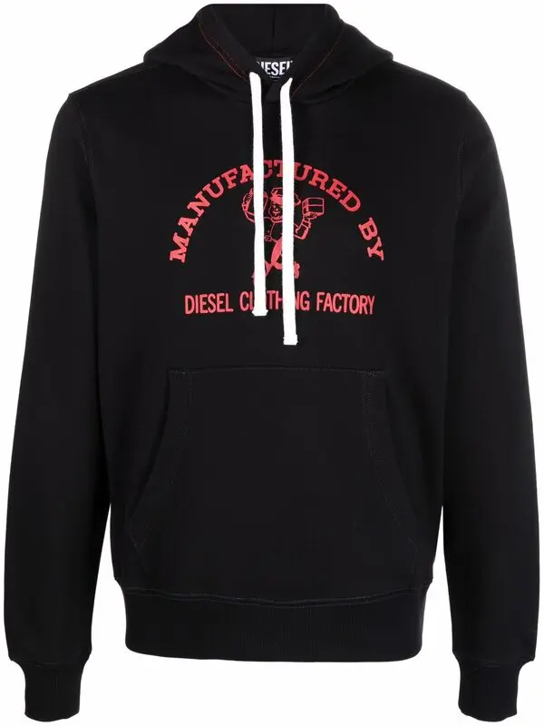 DIESEL® Cotton Graphic Print Pullover Hoodie
