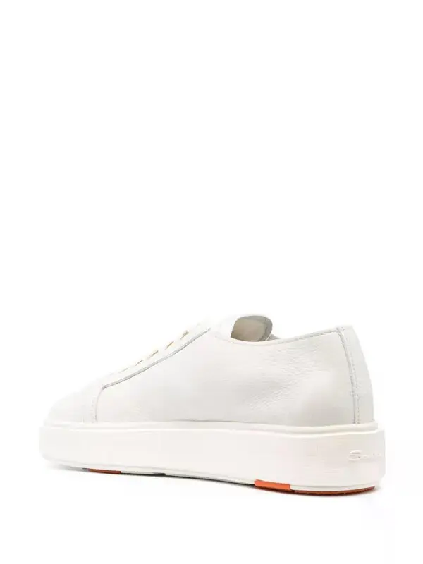 Santoni Lace-up Leather Sneakers - White
