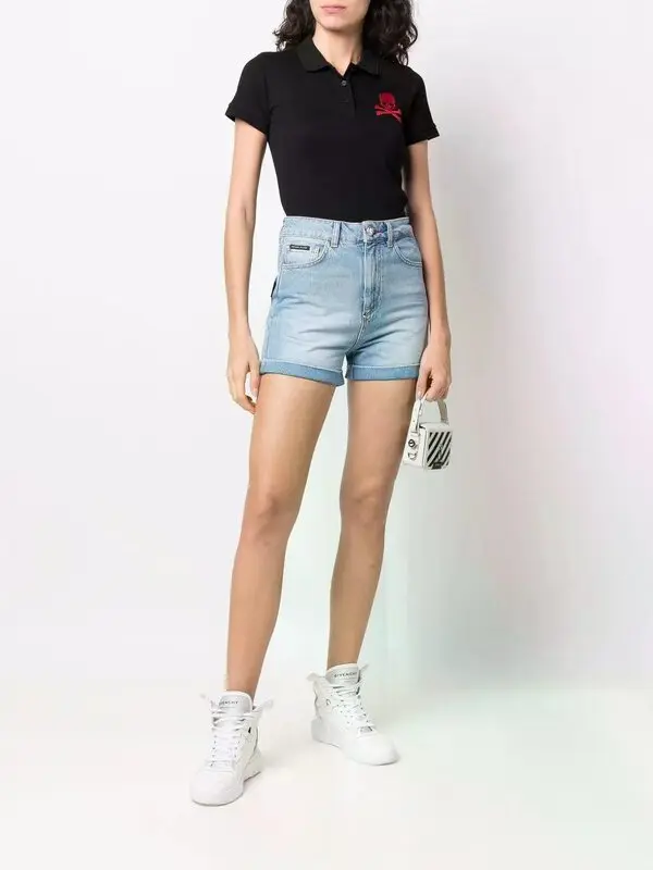 Philipp Plein Skull-patch Polo Shirt - Black