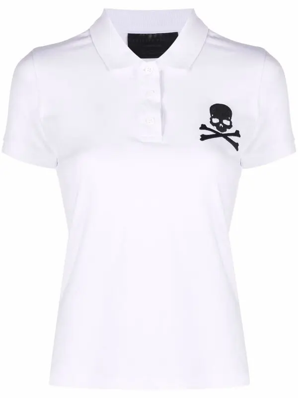 Philipp Plein Skull-patch Polo Shirt - White