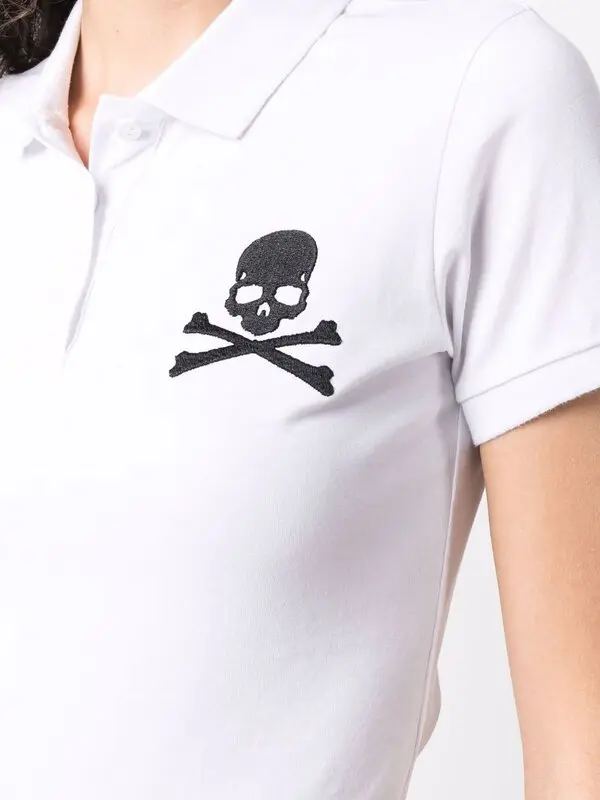 Philipp Plein Skull-patch Polo Shirt - White