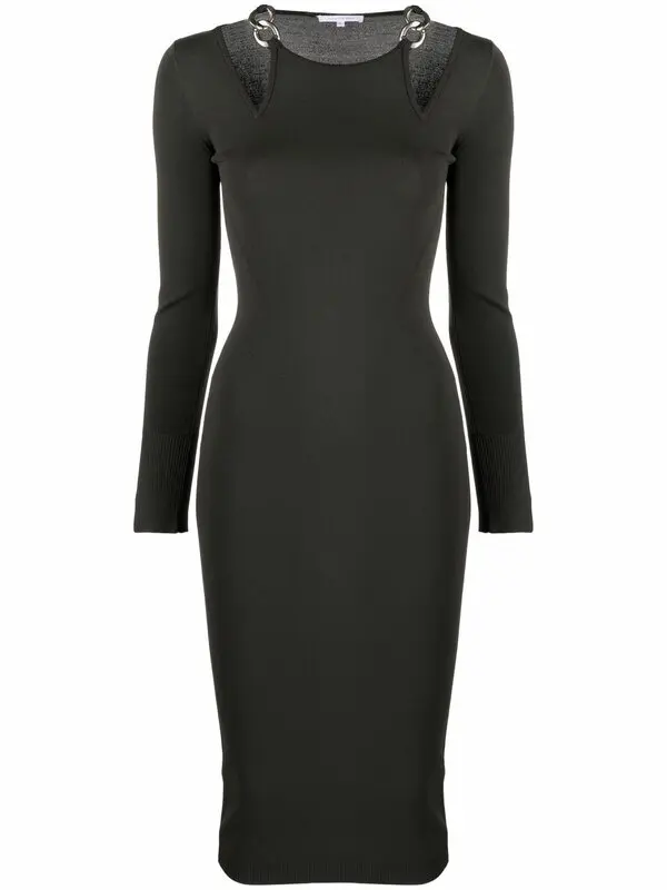 Patrizia Pepe Fitted Dress With Chain-link Detailing