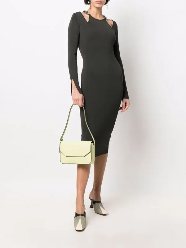 Patrizia Pepe Fitted Dress With Chain-link Detailing