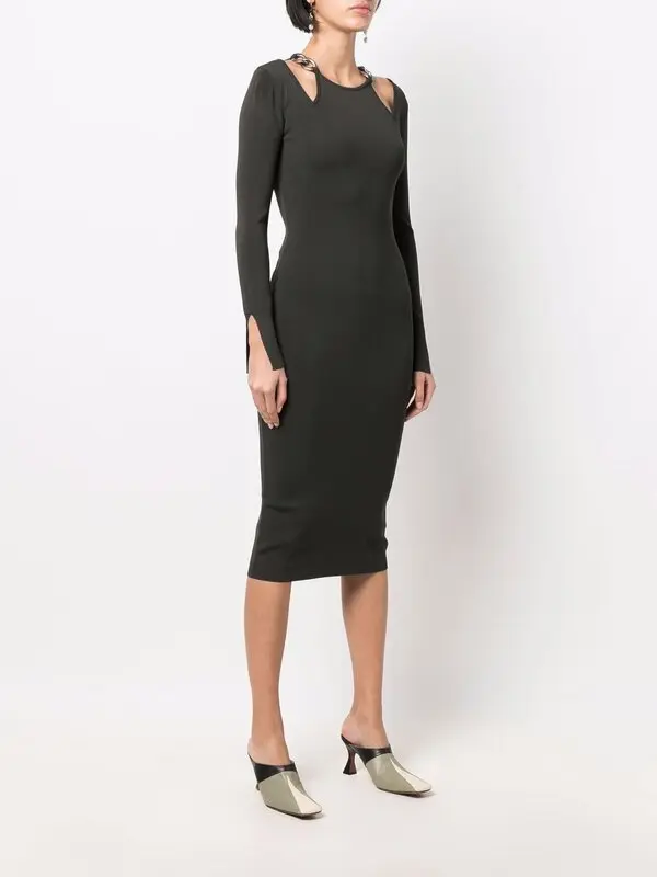 Patrizia Pepe Fitted Dress With Chain-link Detailing