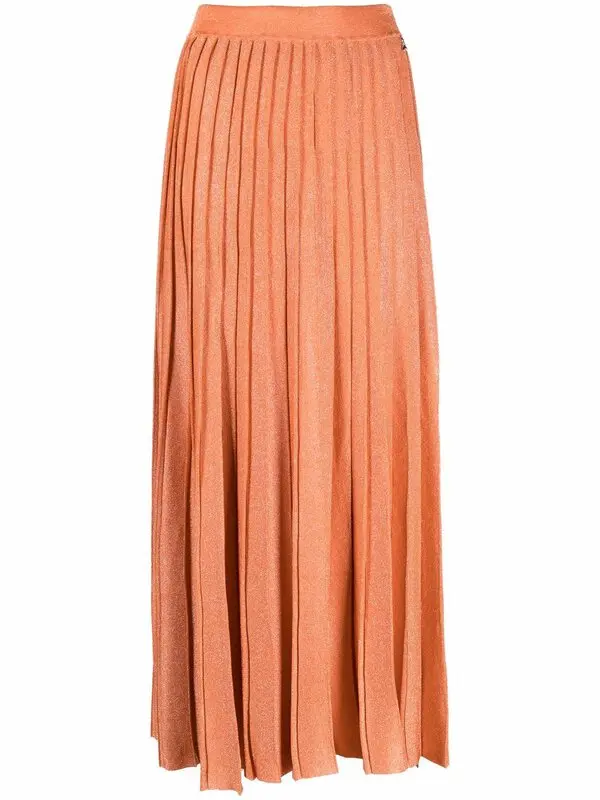 Patrizia Pepe Glitter Pleated Midi Skirt