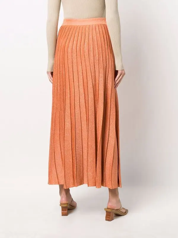 Patrizia Pepe Glitter Pleated Midi Skirt