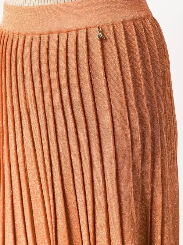 Patrizia Pepe Glitter Pleated Midi Skirt