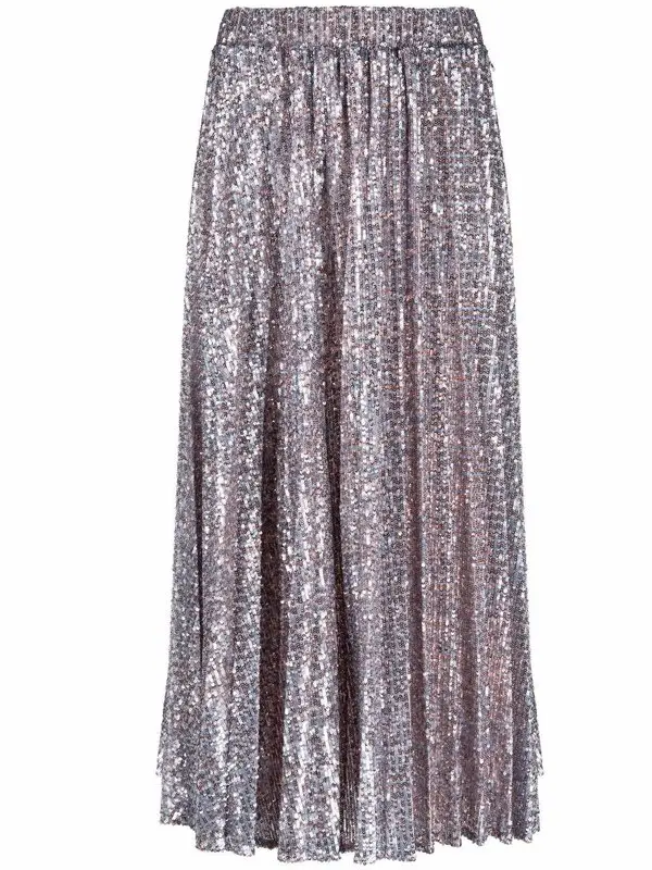 Patrizia Pepe Sequined Pleated Skirt