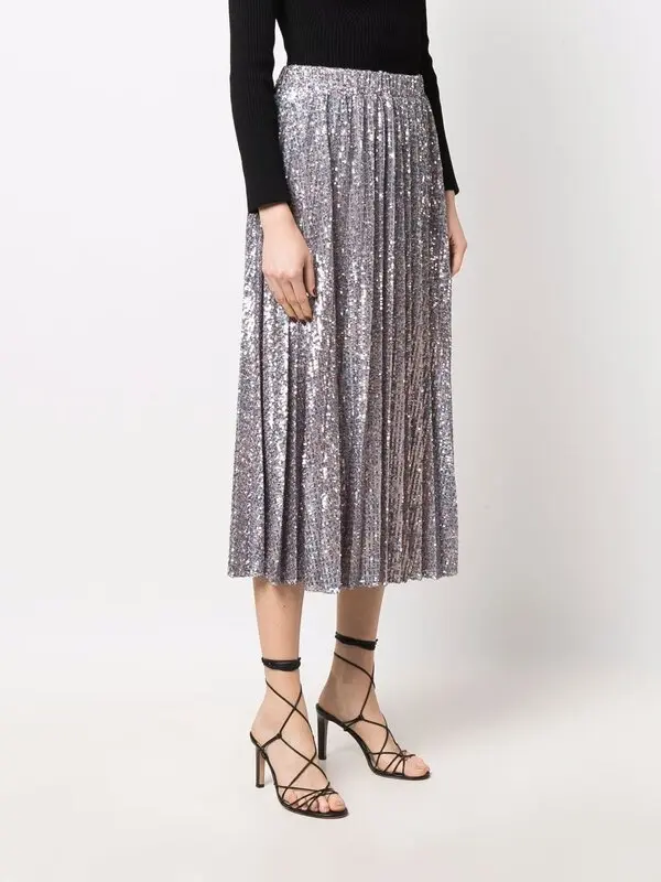 Patrizia Pepe Sequined Pleated Skirt