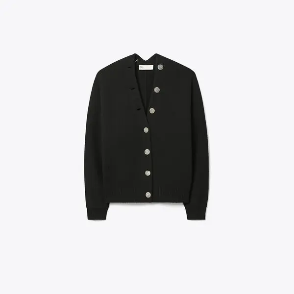 Tory Burch Merino Wool Cardigan - Black
