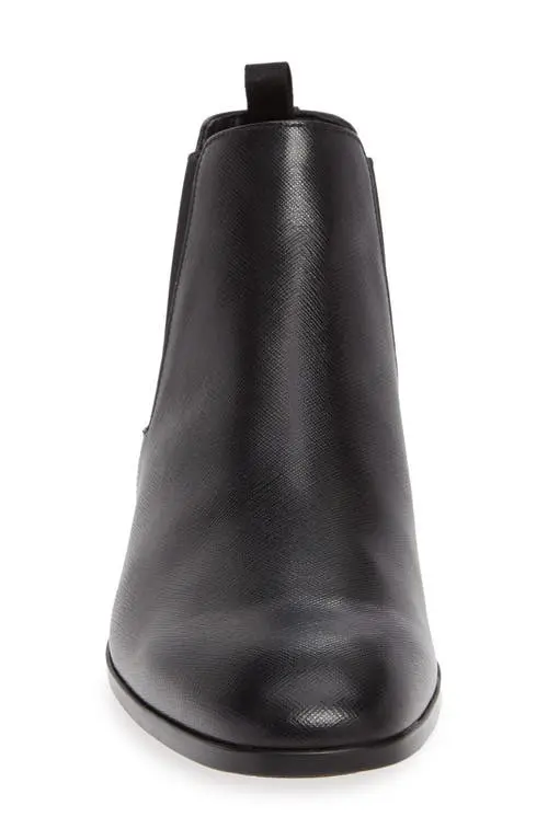 Prada Saffiano Leather Chelsea Boots