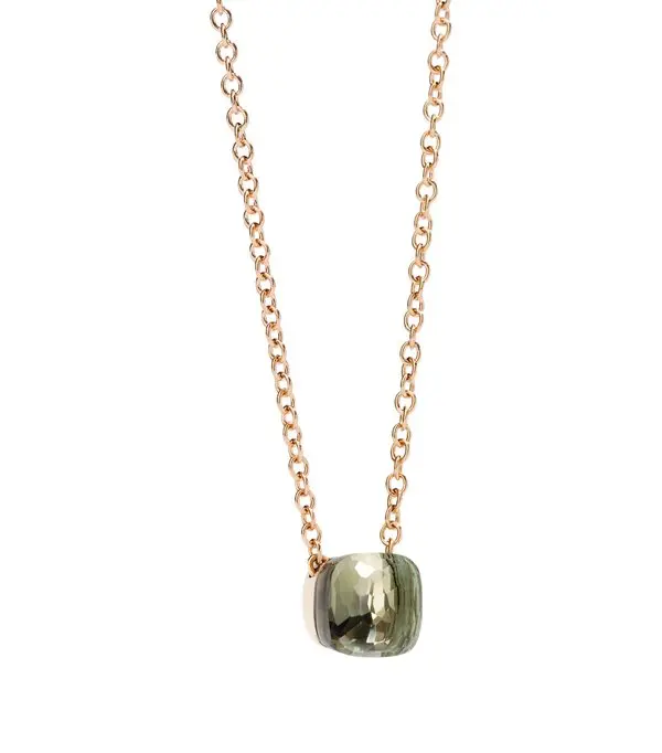 Pomellato Rose Gold Nudo Necklace - Green