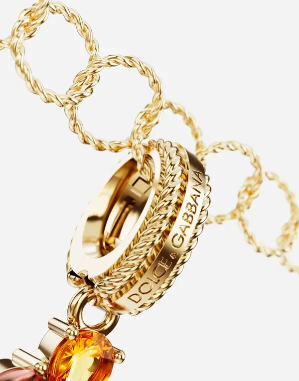 Dolce & Gabbana 18kt Number 4 Gemstone Pendant