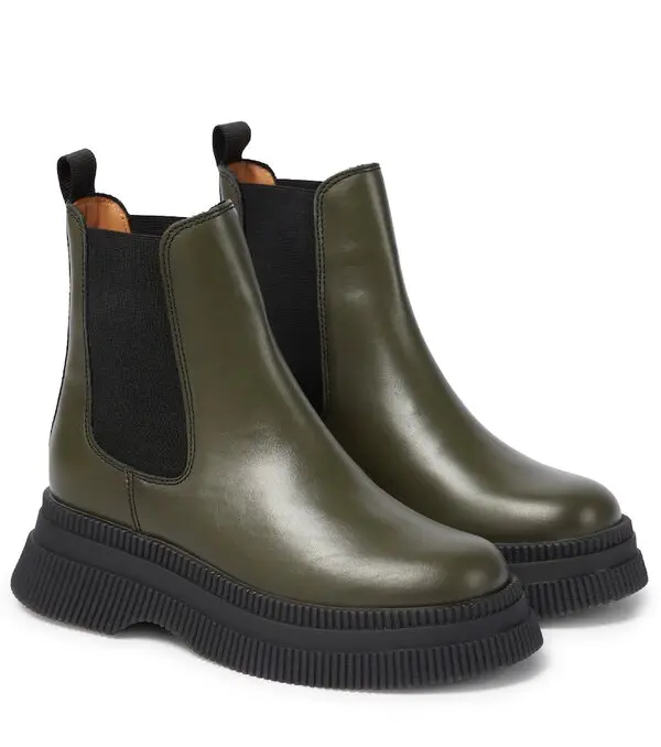 GANNI Leather Chelsea Boots