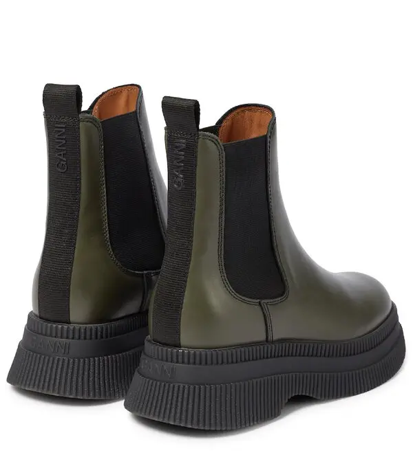 GANNI Leather Chelsea Boots
