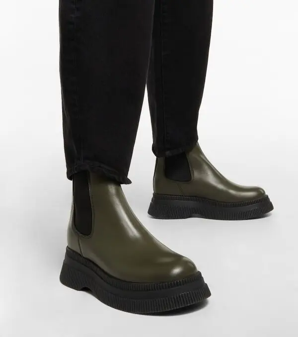GANNI Leather Chelsea Boots