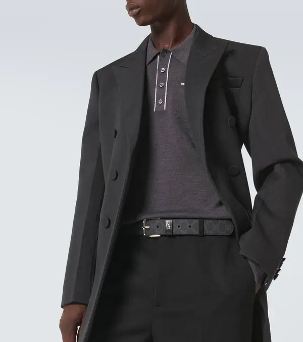 Gucci Interlocking G Leather Belt - Black