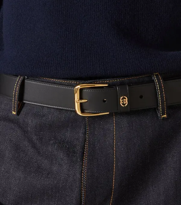 Gucci Interlocking G Leather Belt - Black