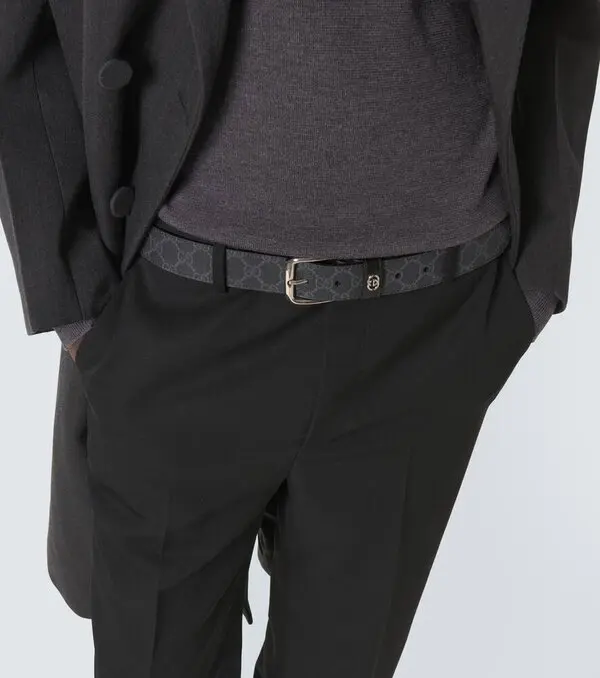 Gucci Interlocking G Leather Belt - Black