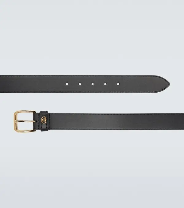 Gucci Interlocking G Leather Belt - Black