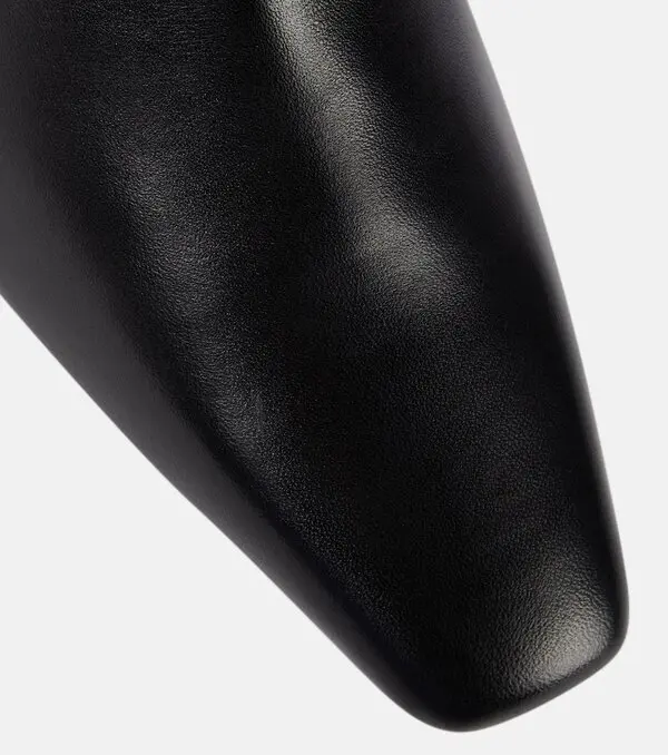 TOTEME Leather Ankle Boots - Black