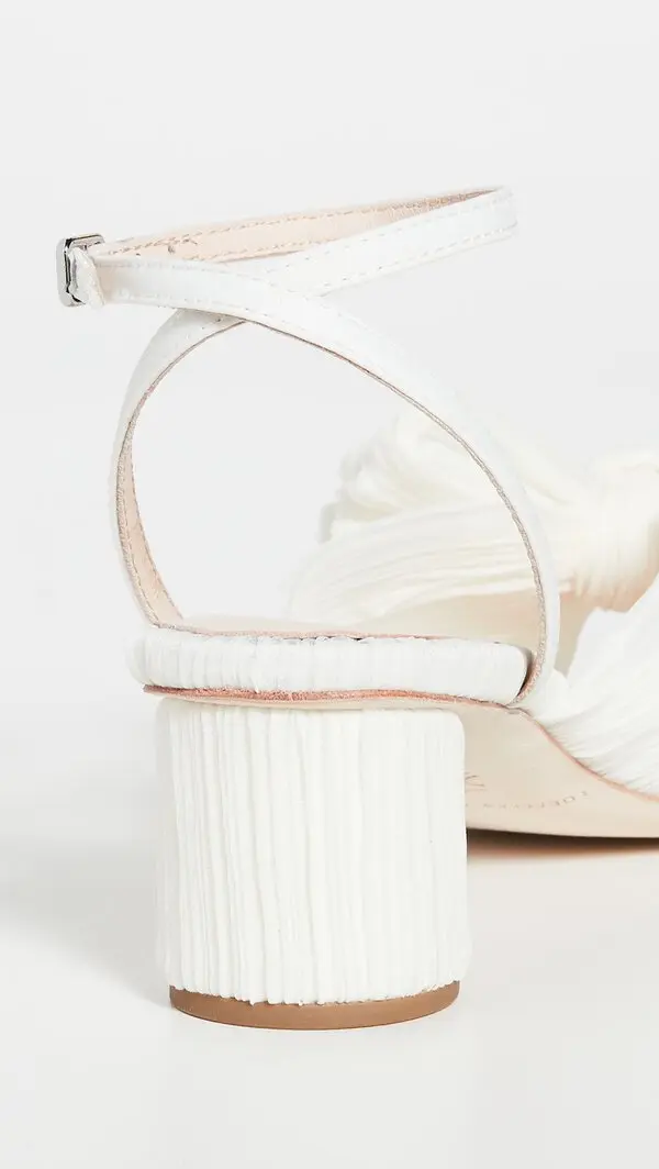 LOEFFLER RANDALL Dahlia Pleated Bow Heels - Pearl