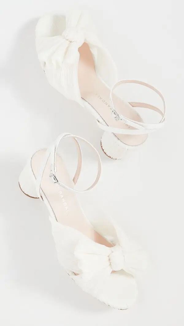LOEFFLER RANDALL Dahlia Pleated Bow Heels - Pearl