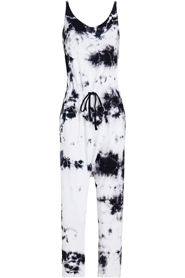 Enza Costa Tie-dyed Jersey Jumpsuit - Black