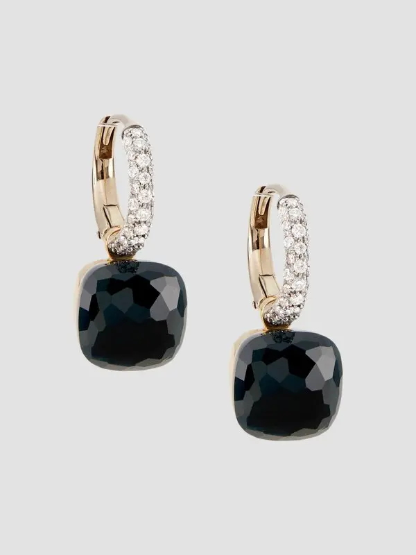 Pomellato Nudo Two-tone 18k Gold, London Topaz & Diamond Earrings - Blue