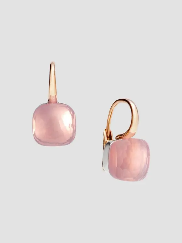 Pomellato Nudo Two-tone 18k & Rose Quartz Drop Earrings - Gold