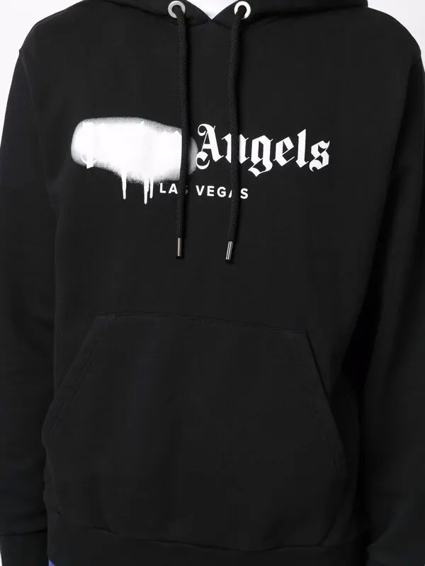 Palm Angels Las Vegas Sprayed-logo Hoodie - Black