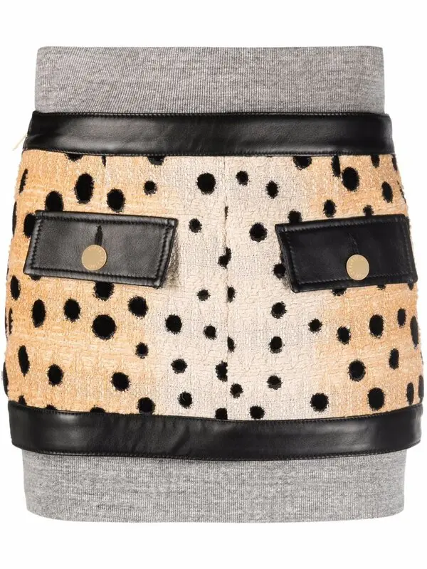 Dsquared2 Leopard-panelled Mini Skirt - Yellow