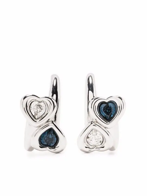 JIWINAIA Heart Charm Earrings - Silver