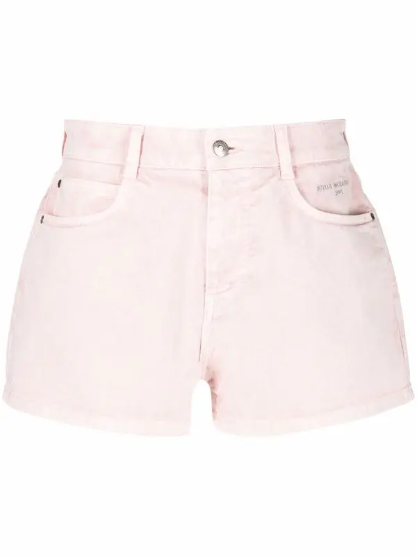 Stella McCartney Embroidered Logo Mid-rise Shorts