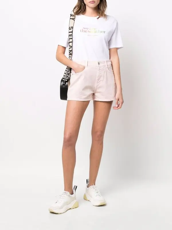 Stella McCartney Embroidered Logo Mid-rise Shorts