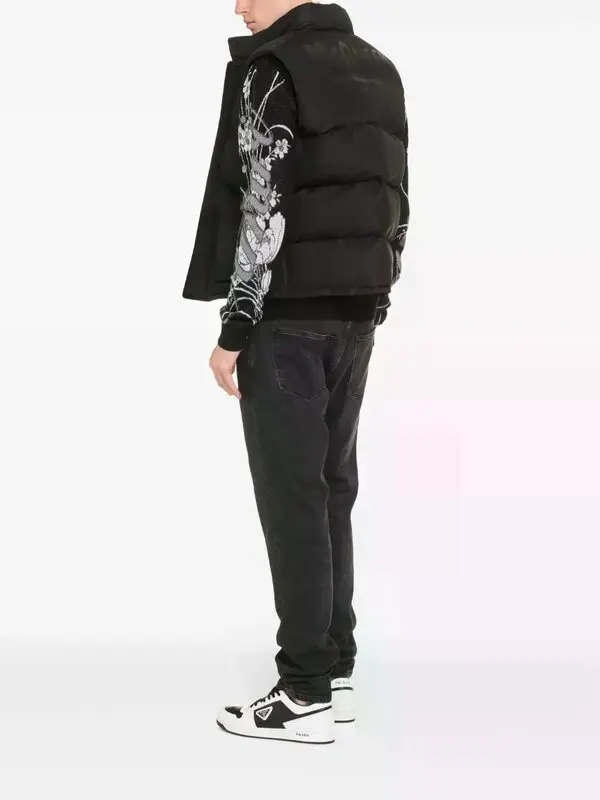 Alexander McQueen Graffiti-print Padded Gilet - Black