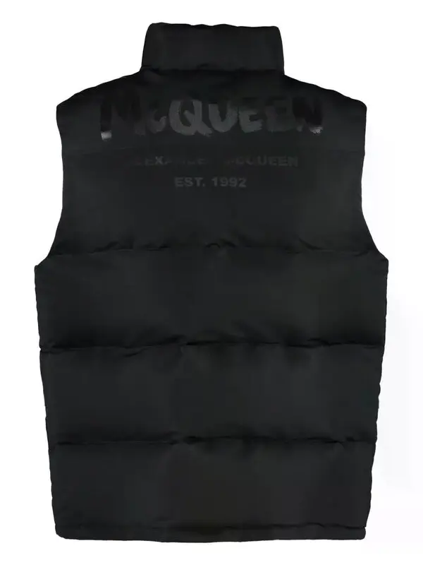 Alexander McQueen Graffiti-print Padded Gilet - Black