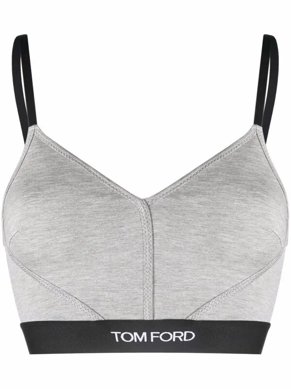 TOM FORD Stretch-modal Crop Top - Grey