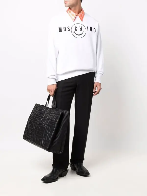 Moschino Smiley-print Organic Cotton Sweatshirt