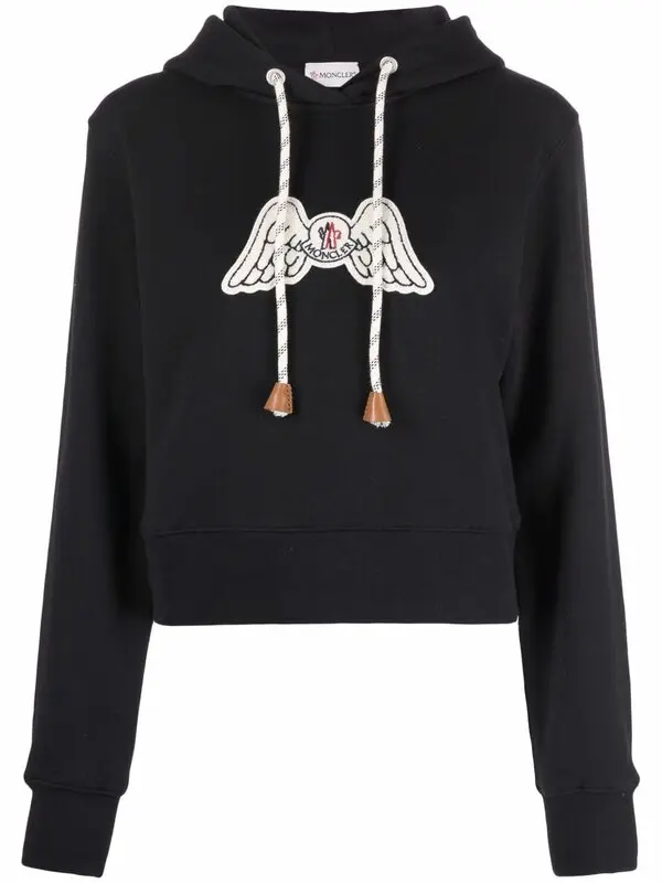 Palm Angels X Moncler Wings-logo Patch Hoodie