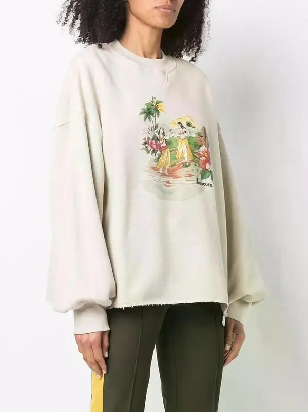 Palm Angels X Moncler Tropical-print Sweatshirt