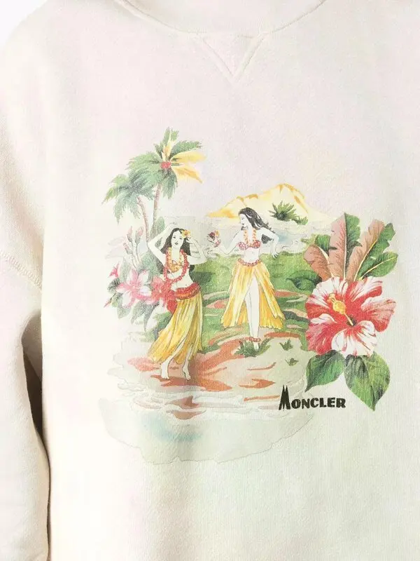 Palm Angels X Moncler Tropical-print Sweatshirt