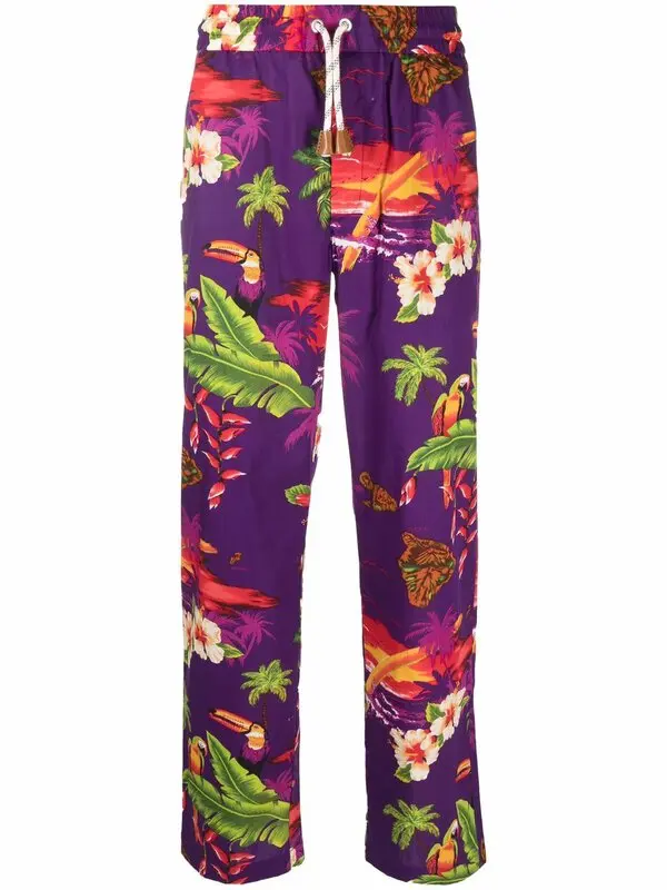 Palm Angels X Moncler All-over Floral-print Track Pants - Purple