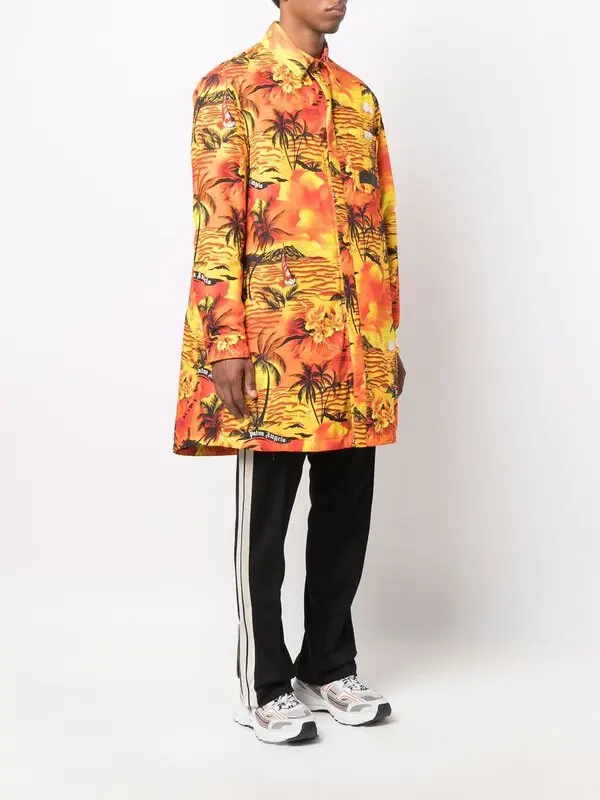 Palm Angels X Moncler Tropical-print Padded Coat