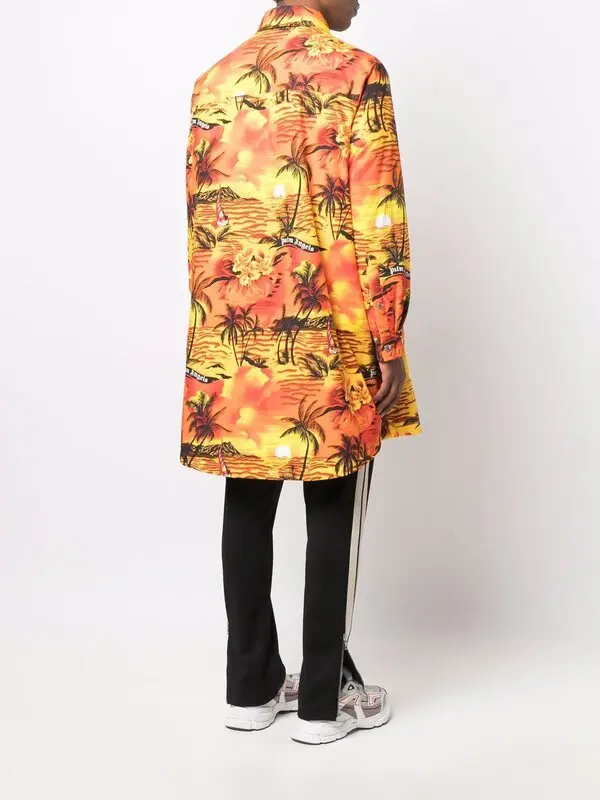 Palm Angels X Moncler Tropical-print Padded Coat