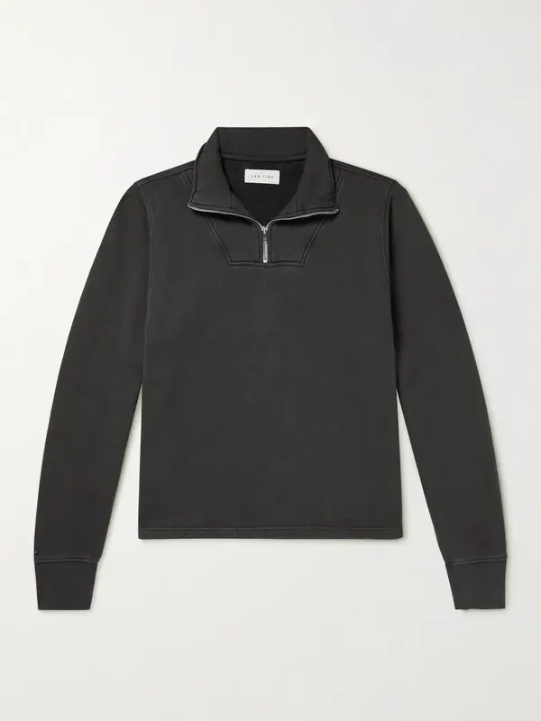 LES TIEN Half-zip Heavyweight Fleece Cotton-jersey Sweatshirt