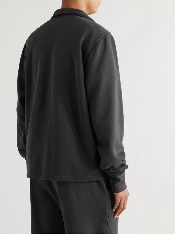 LES TIEN Half-zip Heavyweight Fleece Cotton-jersey Sweatshirt